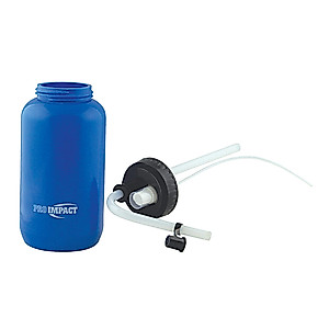 Pro Impact Squeezable Water Bottle Bendable Long Straw Spray cap - LDPE BPA Free Plastic - Hydration Baseball Hockey Gym MMA Yoga Boxing Cycling Softball Football Lacrosse (35.5 Oz.) (Blue)