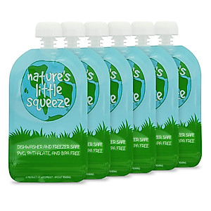 Matte 4 oz Glass Baby Food Storage Jars Bundle with Blue Silicone Freezer Tray & 5 oz Food Pouches