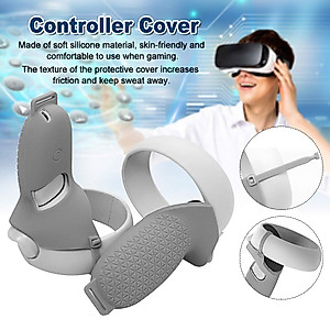 CALIDAKA 1pair Touch Controller Grip-Cover for Oculus Quest 2,Soft Silicone Anti-Throw Handle Protective Sleeve,VR Controller Grip Accessories