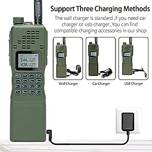 Baofeng AR-15210W High Power Ham Radio Portable Tactical Two Way Radio Long Range Walkie Talkie 12000mAh Battery Full Kits (Green)