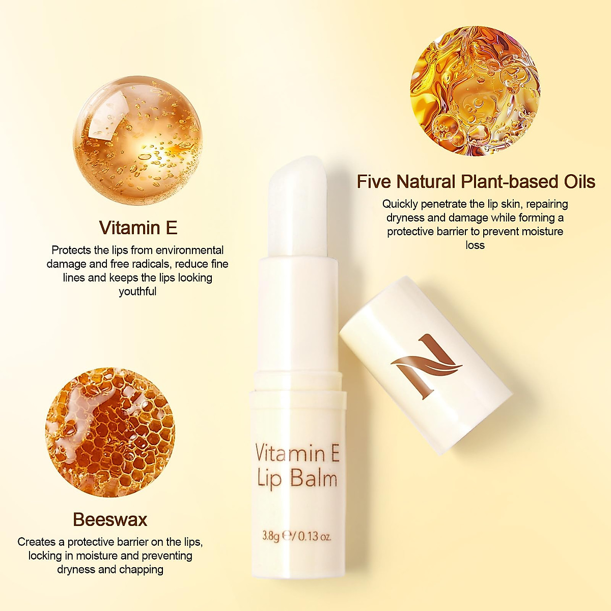 Neutriherbs Vitamin E Lip Balm Lipstick for Women, Moisturizing Lip stick Beauty Makeup Long-Lasting Rose Honey Stick Gloss Lip Balm 0.13 Fl Oz