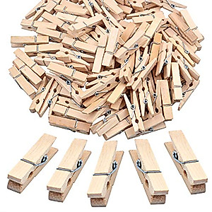 Wooden Craft Pegs, 100 Pieces of Natural Wooden Clothespins Photo Paper Peg Pin Craft Clips for Home School Arts Crafts Decoration - 3.5cm / 1.38 inch