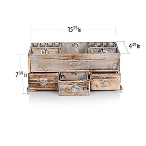 Vanity Drawer Beauty Organizer 3 Drawers - Wooden Cosmetic Storage Box for Neat & Organize Storing of Makeup Tools, Small Accessories at Home & Office Vanities & Bathroom Counter-top (Rustic)