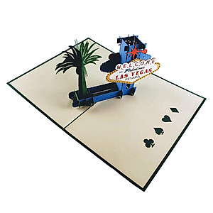 iGifts And Cards Las Vegas 3D Pop Up Greeting Card - Lady Luck, Gambling, Money, Fun, Iconic, Half-Fold, Special Occasion, Thank You, Mother's & Father's Day, Just Because, Happy Birthday