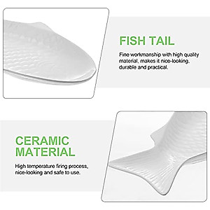 UPKOCH Vintage Tray Porcelain Serving Tray White Ceramic Fish serving platter ceramic fish platter ceramic food platter Plate Unique Design Fish Plate Platter Cake Platters