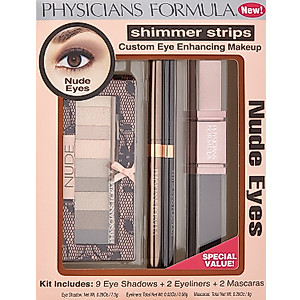 Physicians Formula Shimmer Strips Custom Eye Enhancing Kit with Eyeshadow, Eyeliner & Mascara, Nude