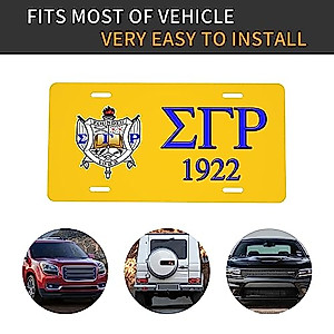 Sigma Gamma Rho License Plate 6" X 12", Automotive Aluminum Front and Rear Labels, Gift for Car Lovers