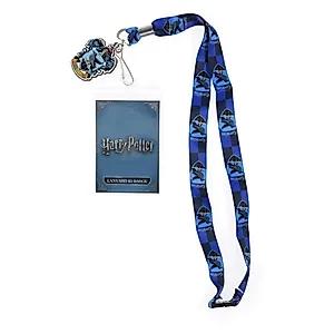Harry Potter Ravenclaw 22-Inch Strap Lanyard With ID Badge Holder and Crest Charm | Vertical Nametag With Clear Window