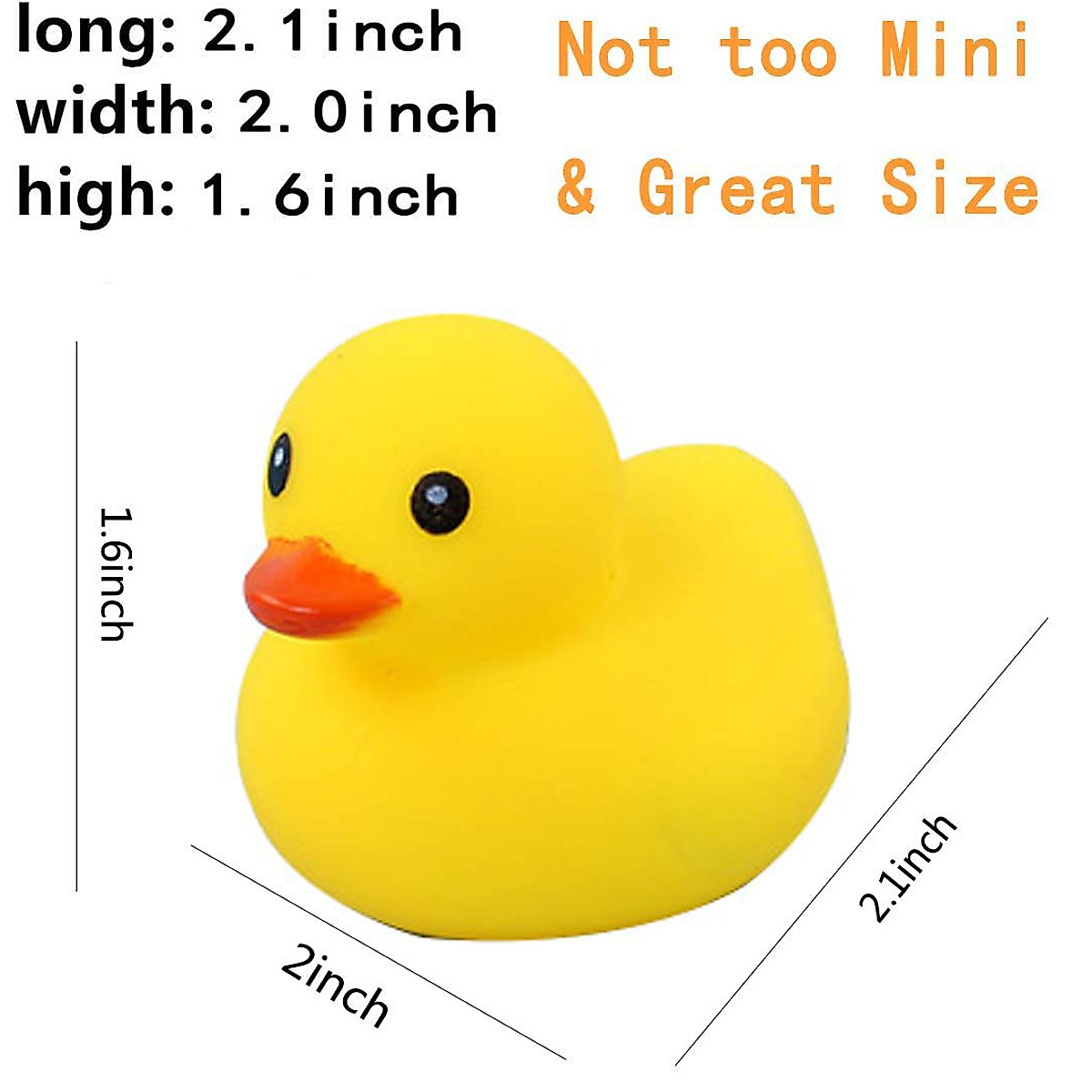 Codall Mini Yellow Rubber Bath Ducks for Child（2.1", 20pcs）
