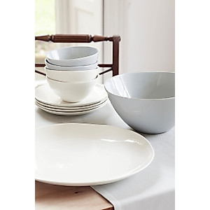 Portmeirion Sophie Conran Arbor Organic Shape Stoneware All Purpose Bowls 6 Inch Set of 4 - Dishwasher & Microwave Safe for Serving Cereal, Soup, Salad, Rice, Snacks & More (Creamy White)