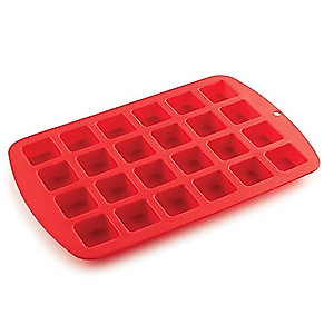 Mrs. Anderson's Baking Mini Brownie Pan Baking Mold, Non-Stick European-Grade Silicone, Makes 24 Mini Brownies