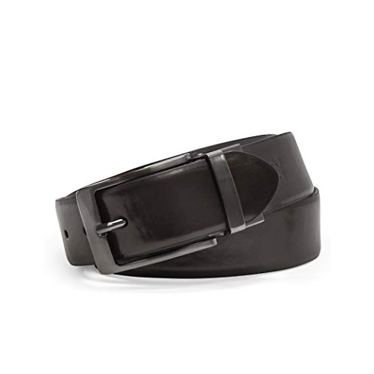 Steve Madden Men's Dress Casual Every Day Leather Belt, Black/Brown (Burnished), 40
