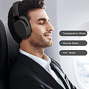 Eonome-Active-Noise-Cancelling-Headphones - S3 ANC Headphones - Hybrid Wireless Over-Ear Bluetooth Headphones with Mic,Multiple Modes,40H Playtime,Comfortable Protein Earcups(Black)