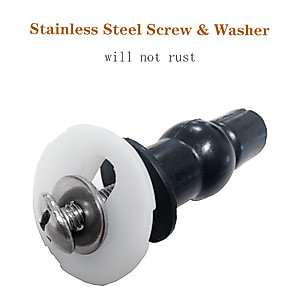 4 Pack Toilet Seat Hinge Bolt Screws,Toilet Seat Fixings Fix Expanding Rubber Top Nuts Screws,Hardware Replacement Parts Kit