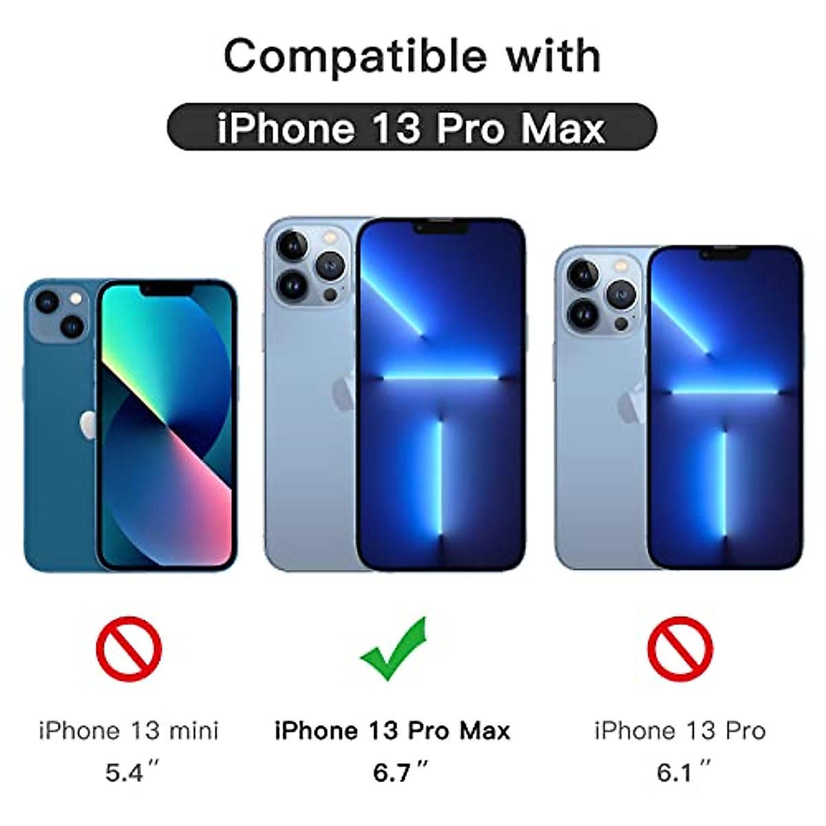 JETech Full Coverage Screen Protector for iPhone 13 Pro Max 6.7-Inch, 9H Tempered Glass Film Case-Friendly, HD Clear, 3-Pack