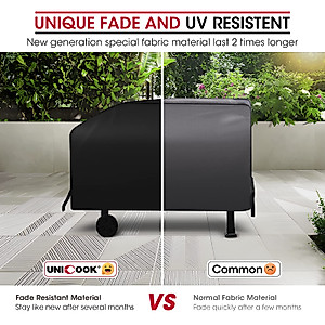 Unicook 28 Inch Griddle Cover for Blackstone and Nexgrill Cooking Station, Outdoor Flat Top BBQ Grill Cover with Sealed Seam, Heavy Duty Waterproof Fade Resistant, Black