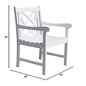 Bradley Outdoor Garden Armchair in White