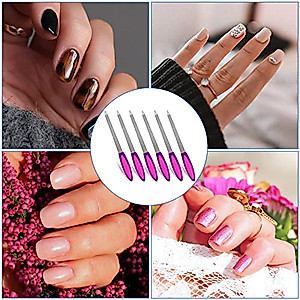 Metal Nail File (6 Pcs), Fingernail Files for Natural Nails Made of Stainless Steel Nail Files with Sharp Pointed Tip Non Slip Handle Diamond Finger Nail Filers Sapphire Grit Purple Pink