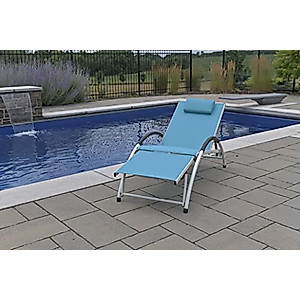 Vivere DKDSUN-TT Aluminum Dockside Sun Lounger, True Turquoise
