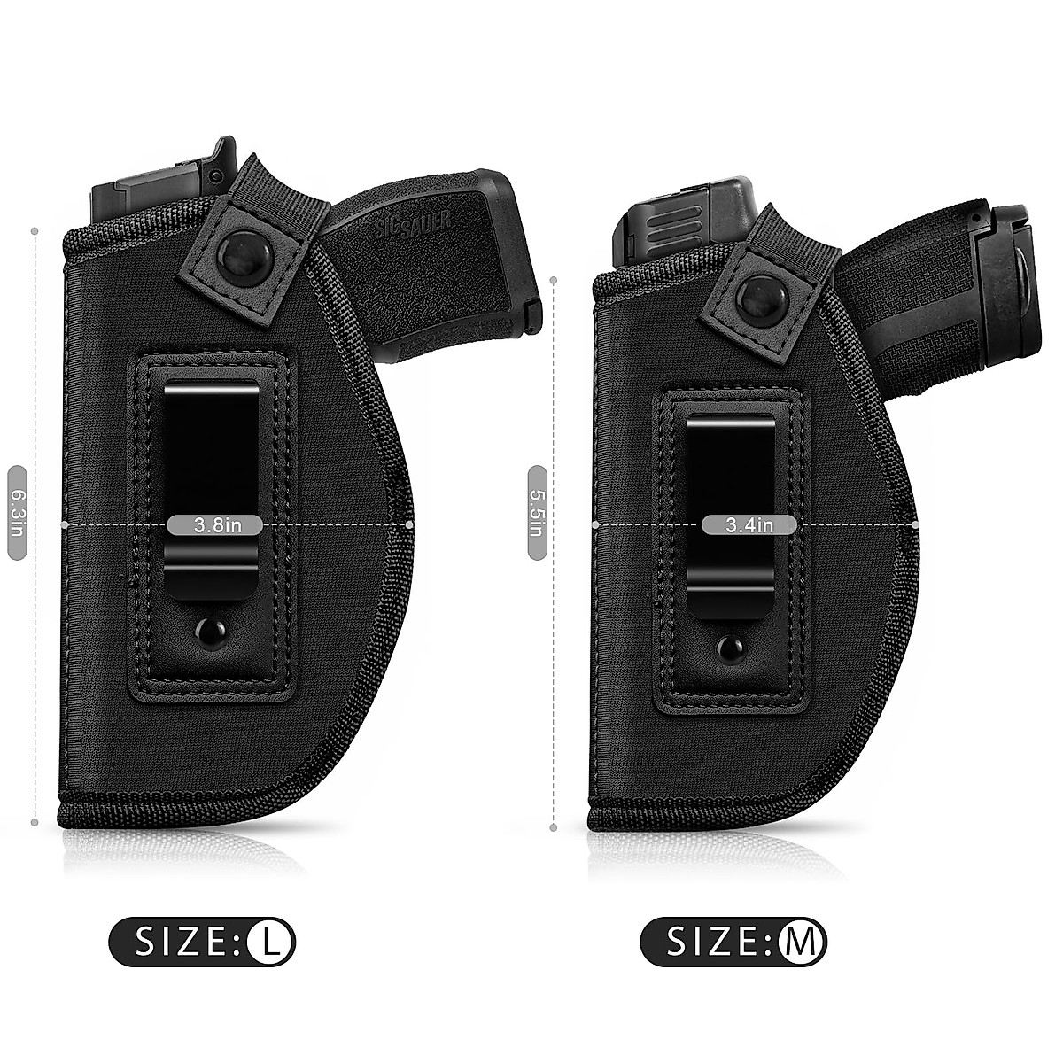 Gun Holster for Women/Men, Universal IWB Holsters for Concealed Carry, Pistols Holster Right/Left Handed, Fits S&W M&P Shield 9/40 9mm P320 Glock 17 19 26 27 42 43, Similar Handguns