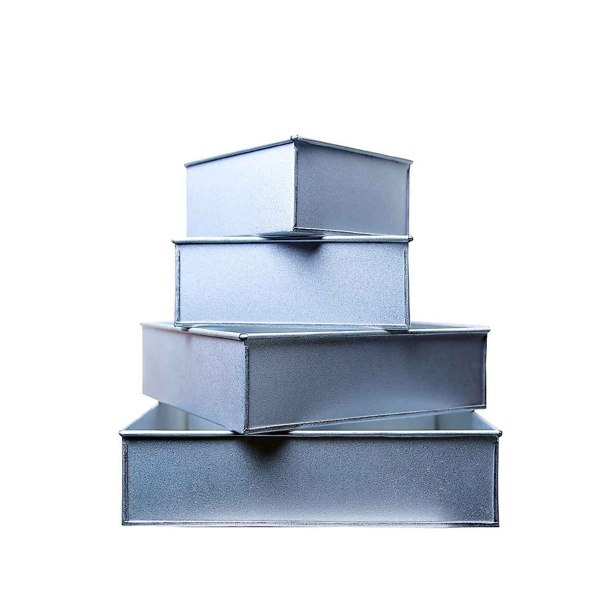 4 Tier Square Baking Pan Set Multilayer Birthday/Wedding Anniversary Cake Tins/Cake Pans/Cake Molds 6".8".10".12" - All 3" Deep