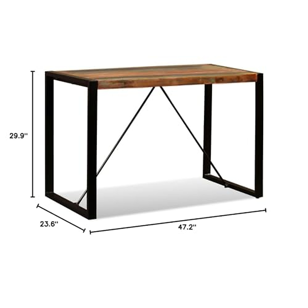 ULUYYUC Dining Table Solid Reclaimed Wood 47.2",Office Desks Patio Table Party Table Kitchen Tables Kitchen Furniture Outdoor Table for Living Room bar Bistro Kitchen Island