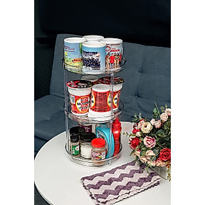 3 Tier Lazy Susan Turntable Cabinet Organizer 360 Degree Rotating Spice Rack – 9.2"