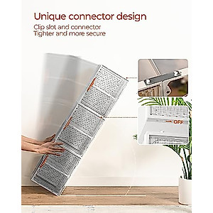 DINMO 6 Packs Shoe Box with Dividers, 12 Pairs, Clear Shoe Storage Organizer, Space Saving for Closet, Visualization, Foldable, White Transparent