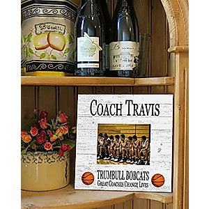 Broad Bay Basketball Coach Gift Plaque with Photo - UPLOAD Team Picture - Frame Alternative Personalized Appreciation Award For End Of Season Coaches Present 10in x 10in (Basketball)
