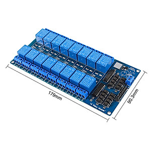 MELIFE 5V 16 Channel Relay Module for 8051, AVR, PIC, DSP, ARM, ARM, MSP430, TTL Logic