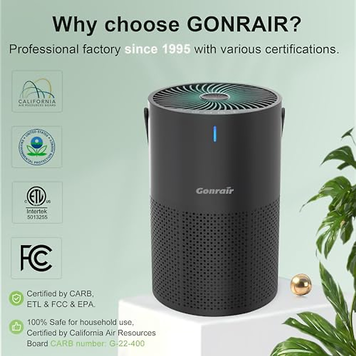 2 Pack Air Purifiers for Home,5 Layers H13 HEPA Air Filter, 22db Quiet Air Purifiers for Bedroom Pets,Desktop,Kitchen,Filter 99.99% Smoke,Pollen, Pet Dander,Dust, Ozone Free, Available for California