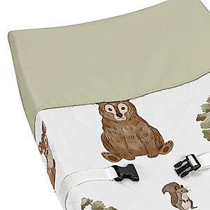 Sweet Jojo Designs Woodland Forest Animals Boy Girl Gender Neutral Unisex Baby Changing Pad Cover Infant Newborn Diaper Table Change Mat Sheet Animal Friends Brown Bear Fox Hedgehog Deer Watercolor
