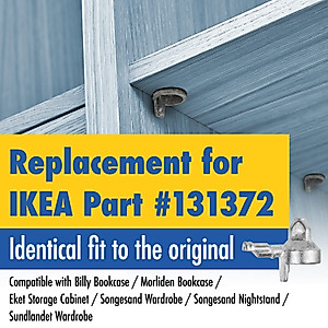 IMPRESA [50 Pack] 3mm Metal Shelf Pegs for IKEA Billy Shelf Pins (Part #131372) - Replacement Cabinet Shelf Pegs for Multiple Furniture Models - Heavy-Duty Shelf Support Pegs - Clips