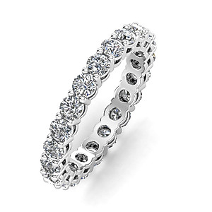2.00 Carat TW Natural Diamond Eternity Band in 14k White Gold (H-I, I2-I3)