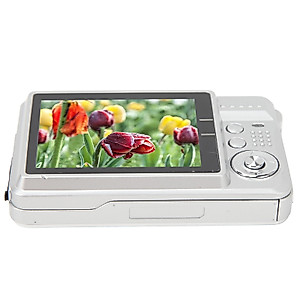 Compact Camera, 2.7 Inch TFT Screen Automatic Light Sensitization Digital Camera Silver 48MP for Vlogging