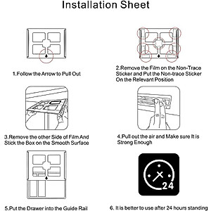 Voanyinin Under Desk Drawer,Desk Pencil Tray,Under Desk Storage Hidden Drawer Under Desk for Office School Home Kitchen