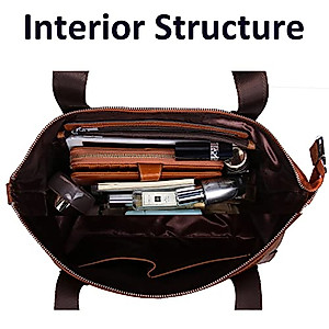 Iswee Genuine Leather Purses and Handbags for Women Top Handle Tote Bags Shoulder Bag Satchel Crossbody Hobo Purse (Sorrel)