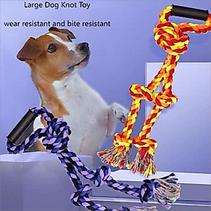 YORUWAN Dog Rope Toys for Aggressive Chewers Large Breeds, Interactive Toys,Tough Dog Chew Toys for Large and Medium Dogs, Indestructible Dental Cleaning Dog Tug of War Toys (Purple)