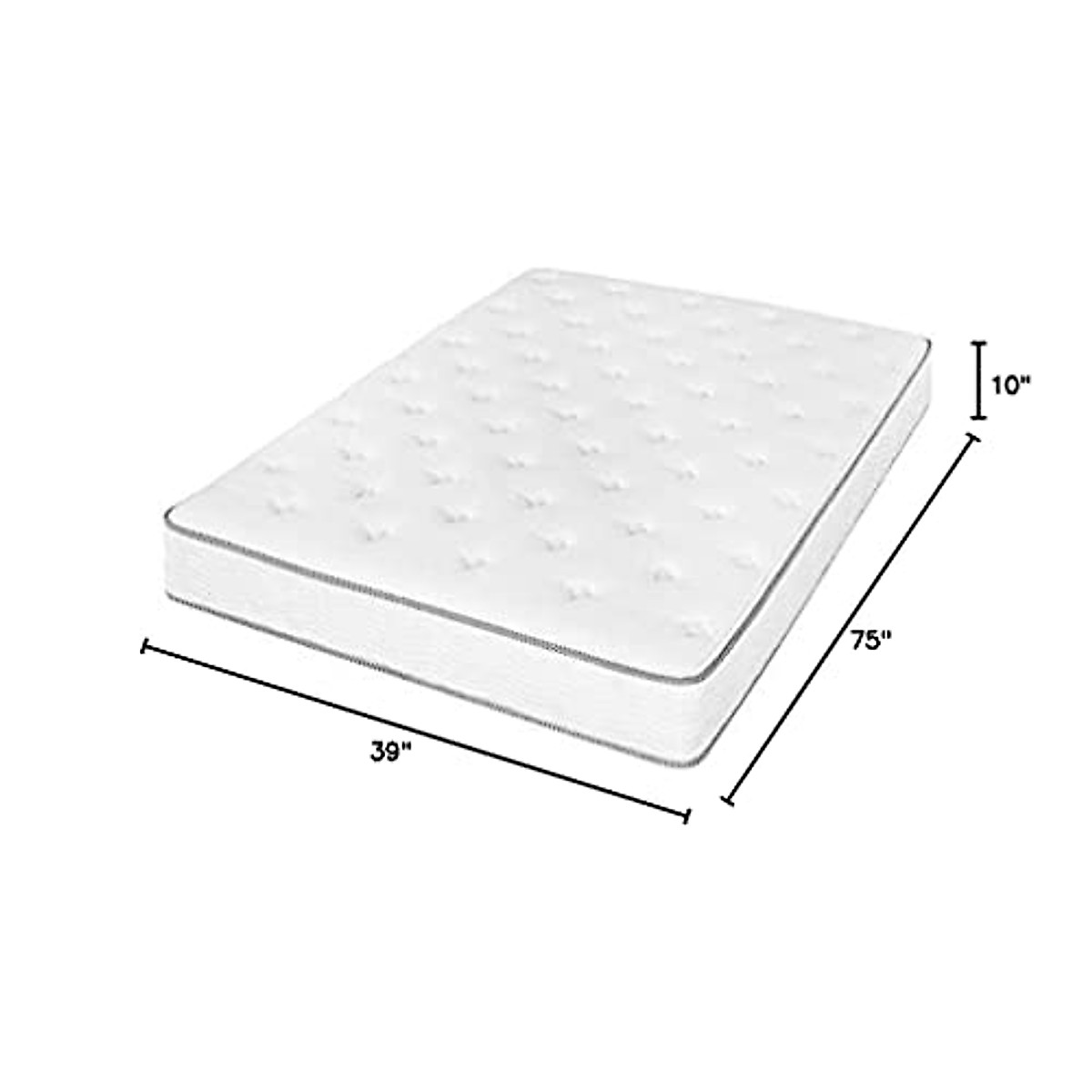 PrimaSleep 10 Inch Hybrid Comfort Tight Top Spring Mattress, Twin