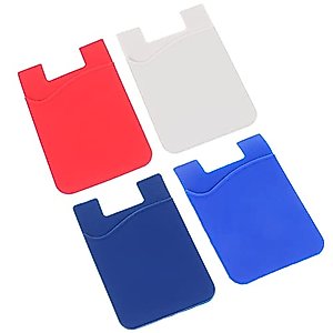 ifundom 4Pcs Mobile Phone Card Sticker Smart Wallet Business Card Holder Wallet Pocket Wallet Phone Back Cards Holder Phone Holder Stick on Wallet Adhesive Phone Pocket Cards Purse Deck
