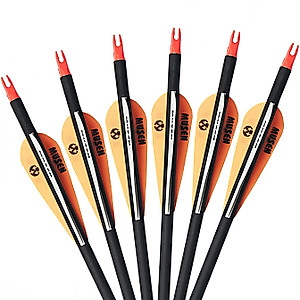 Musen Archery 30/28 Inch Carbon Practice Targeting Arrows with Removable for Youth Compound & Recurve Bow Target (Pack of 12)