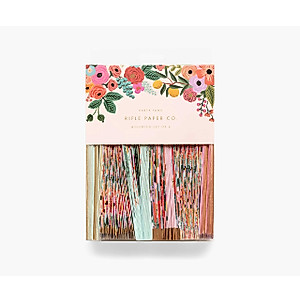 RIFLE PAPER CO. Fans | Set of 6 Durable Decorative Paper Fans, Different Sizes, Includes Adhesive Strips, Paperclips, and String, Displays as Backdrop, Garden Party