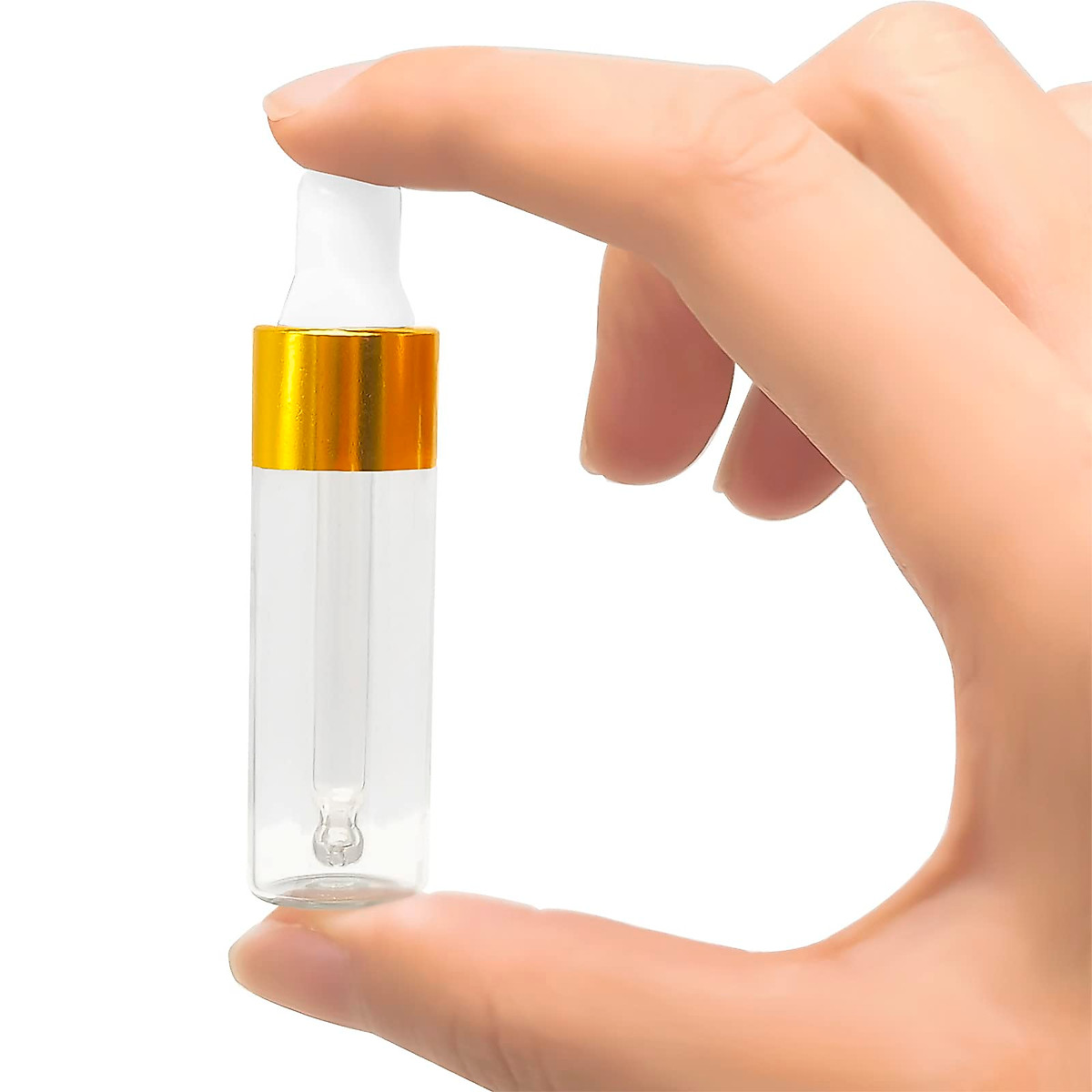 BEGIKET 50PCS Transparent Sample Dropper Bottles, 5ml Mini Essential Oil Dropper Bottles, Perfume Bottles with 2 Plastic Droppers for Travel Test Samples