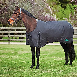 Saxon 1200D with Gusset Standard Neck Heavy II Horse Blanket, Black/Black, 69"