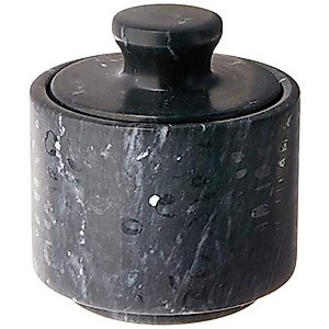 Fox Run Marble Salt Cellar, Black 3 x 3 x 3 inches