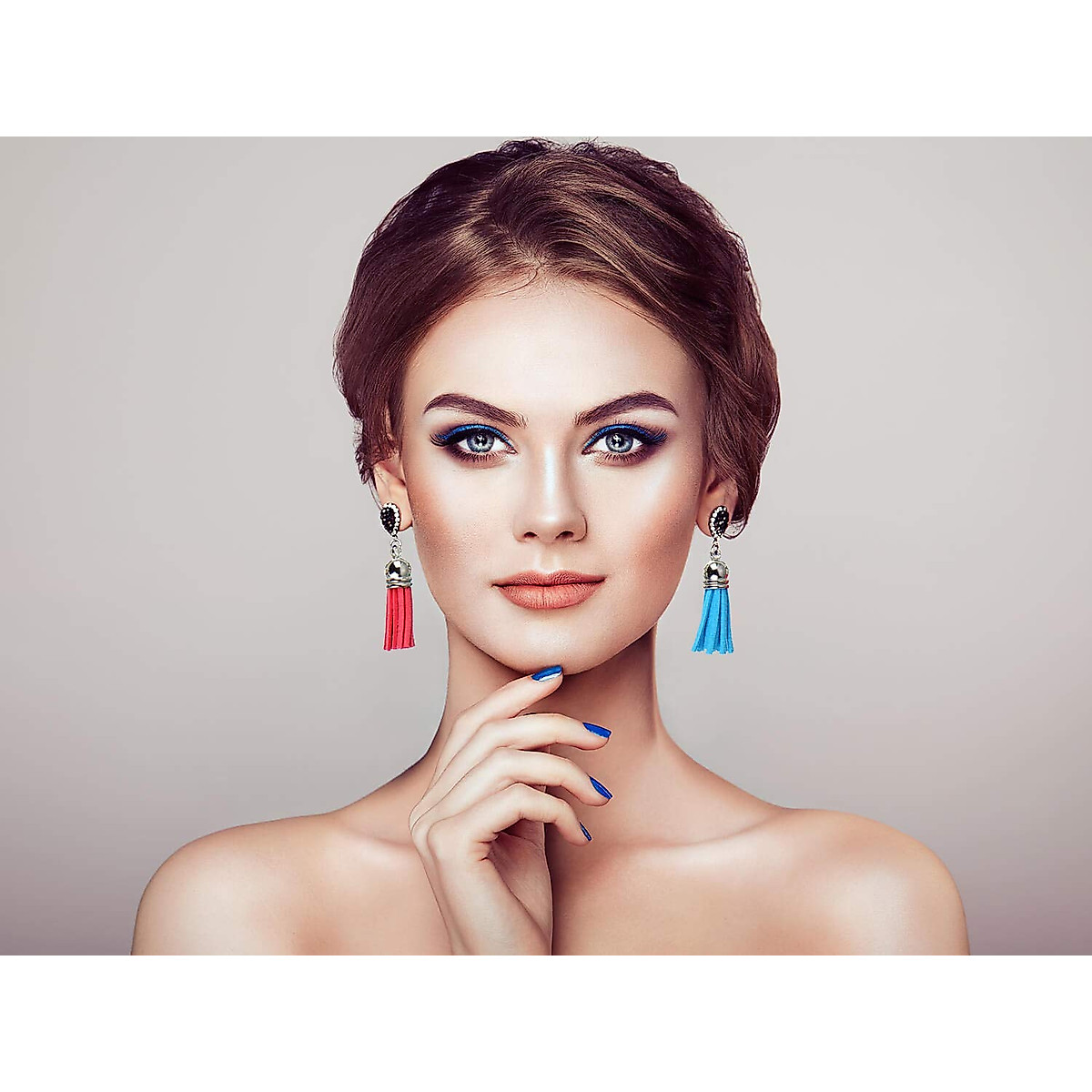 Paxcoo 120Pcs Keychain Tassels Acrylic Keychain Blanks Keychain Rings Bulk for DIY Keychain Key Rings Craft Supplies