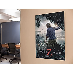 World War Z Poster American Action Horror Film Movie Zombie Apocalypse Aesthetic Retro Classic Classy Decoration Living Room Bedroom Home Office WWZ Poster Cool Wall Decor Art Print Poster 24x36