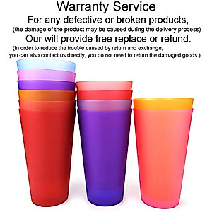 KX-WARE 32-ounce Plastic Tumblers/Large Drinking Glasses/Party Cups/Iced Tea Glasses Set of 12,6 Assorted Colors| Unbreakable, Dishwasher Safe, BPA Free