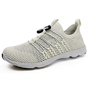 DLGJPA Men's Quick Drying Water Shoes for Beach or Water Sports Lightweight Slip On Walking Shoes Apricot 10.5