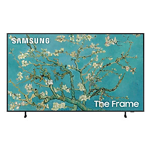 SAMSUNG QN85LS03BAFXZA 85" The Frame 4K UltraHD Smart QLED TV with a VG-SCFA85BWB 85" The Frame Customizable Bezel - Modern Brown (2022)